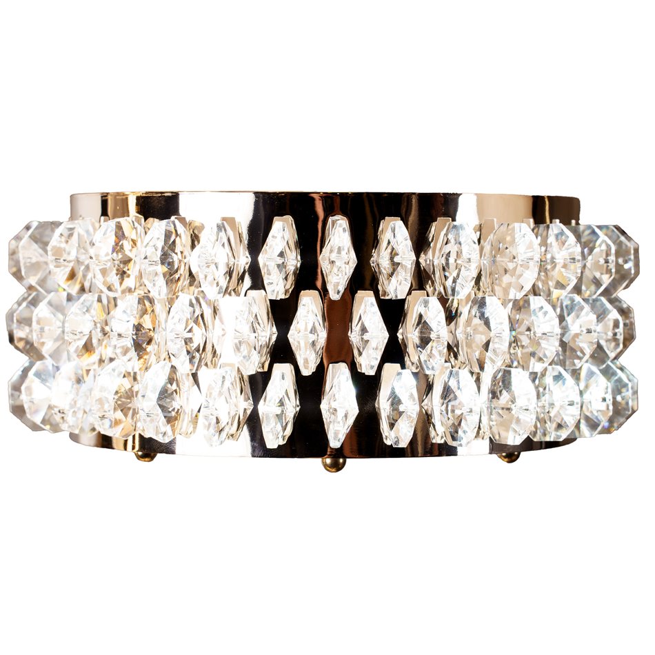 Wall lamp Kending, transparent/gold color, H15.6x23.4x16cm, LED 12W, 3 ...